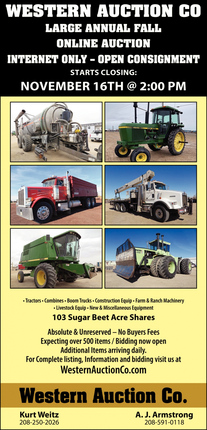 Large Annual Fall, Western Auction Co.