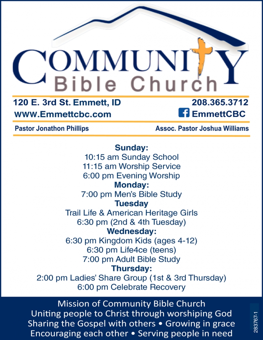 Worship Service, Community Bible Church, Emmett, ID